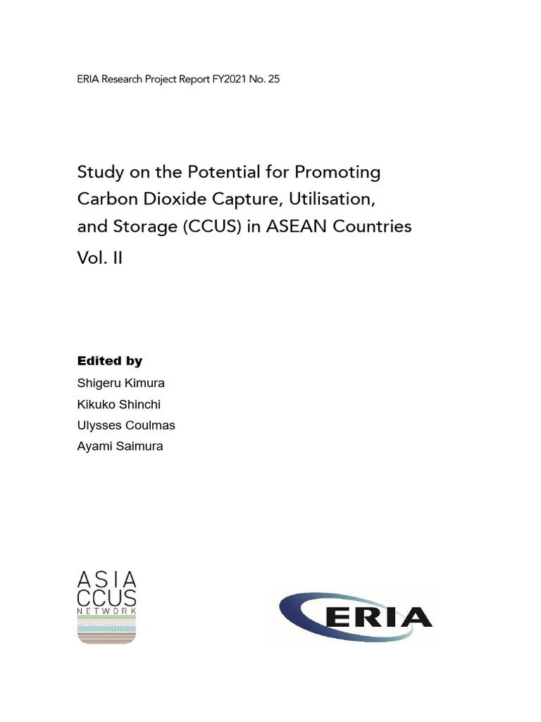 Study On The Potential For Promoting CCUS in ASEAN Countries Vol. II Ed | PDF | Carbon Capture ...