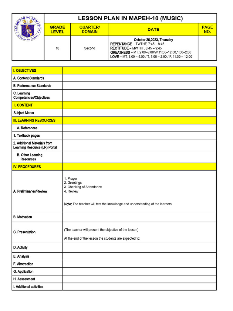 LP Format | PDF | Learning | Teachers