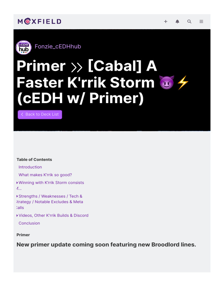 (Cabal) A Faster K'rrik Storm ? (cEDH W - Primer) - Commander - EDH (K'rrik, 2 | PDF | Wizards ...
