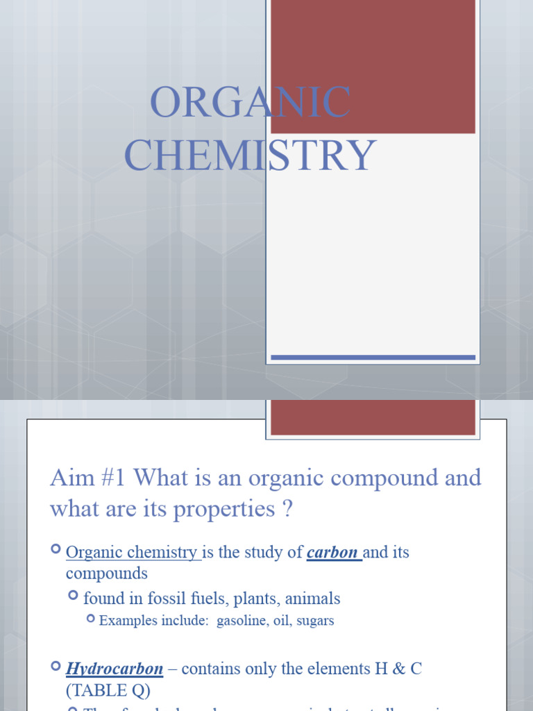 Unit 14 Organic Chemistry 1 | PDF