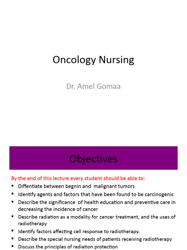 Oncology Nursing DR Amel | PDF | Metastasis | Cancer
