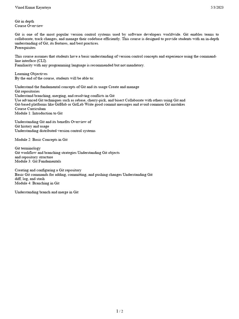Git | PDF | Version Control | Information Technology
