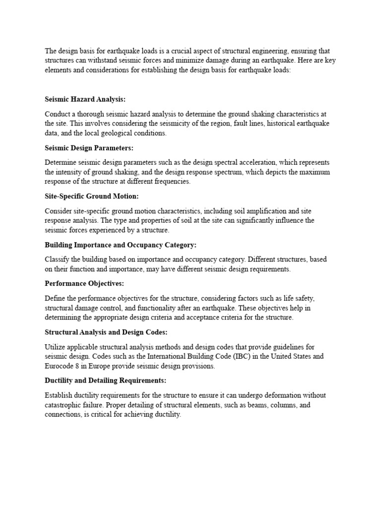 Earthquake Load Design Essentials | PDF