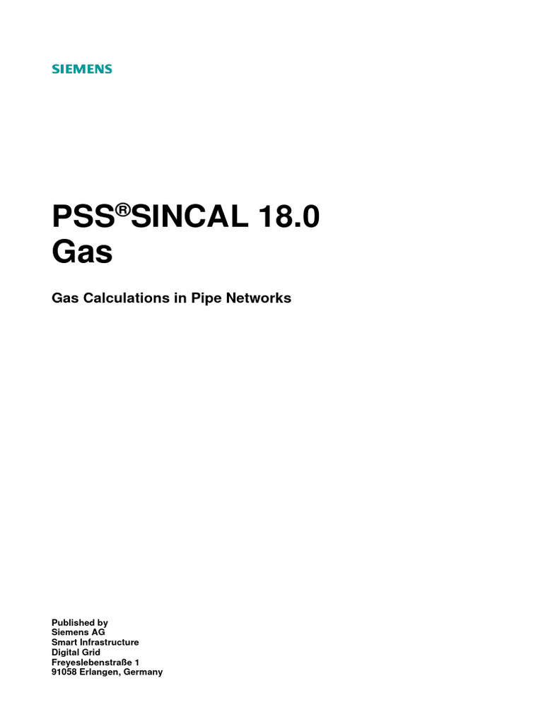 PSS SINCAL 18.0: Gas Calculations in Pipe Networks | PDF | Gases ...