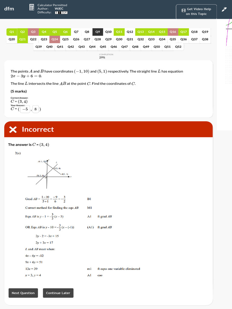 DrFrostMaths Line Intersection Questions | PDF