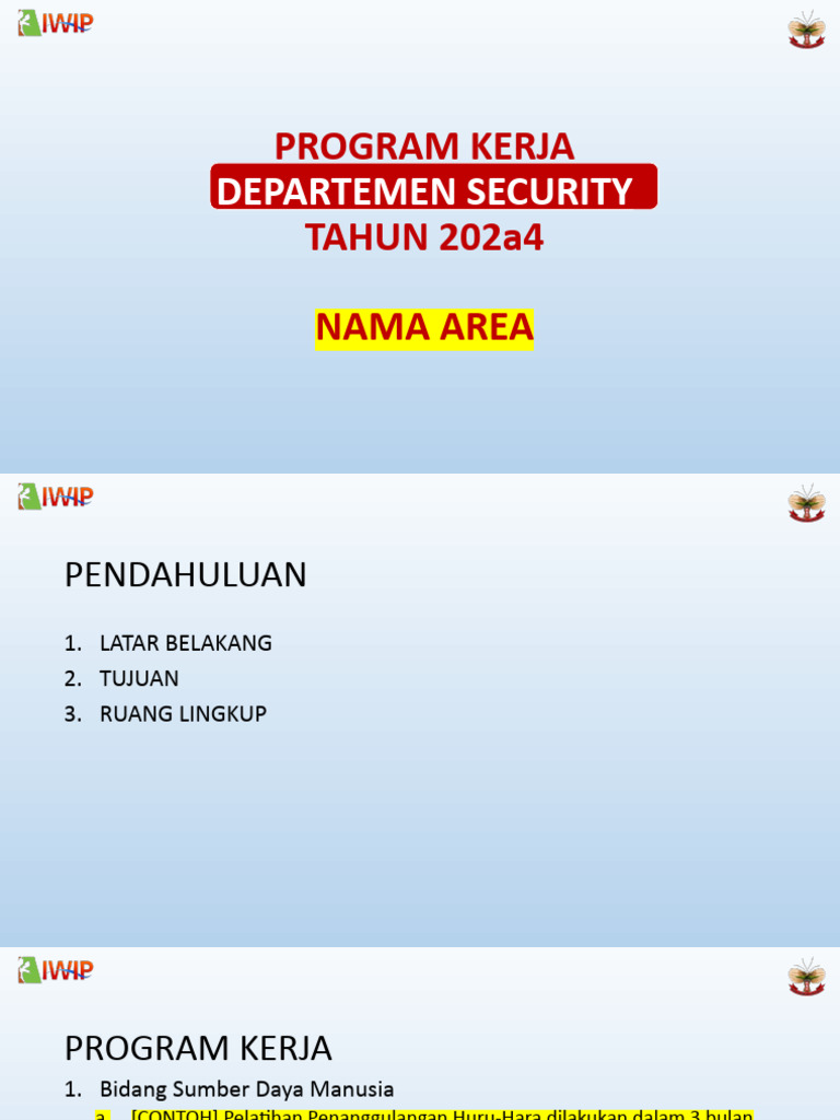 Template PPT - Program Kerja Area | PDF