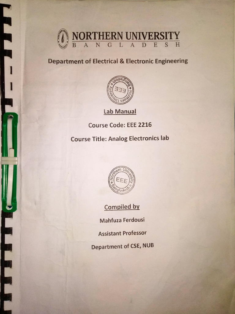 EEE-2216(Analog II Lab) | PDF