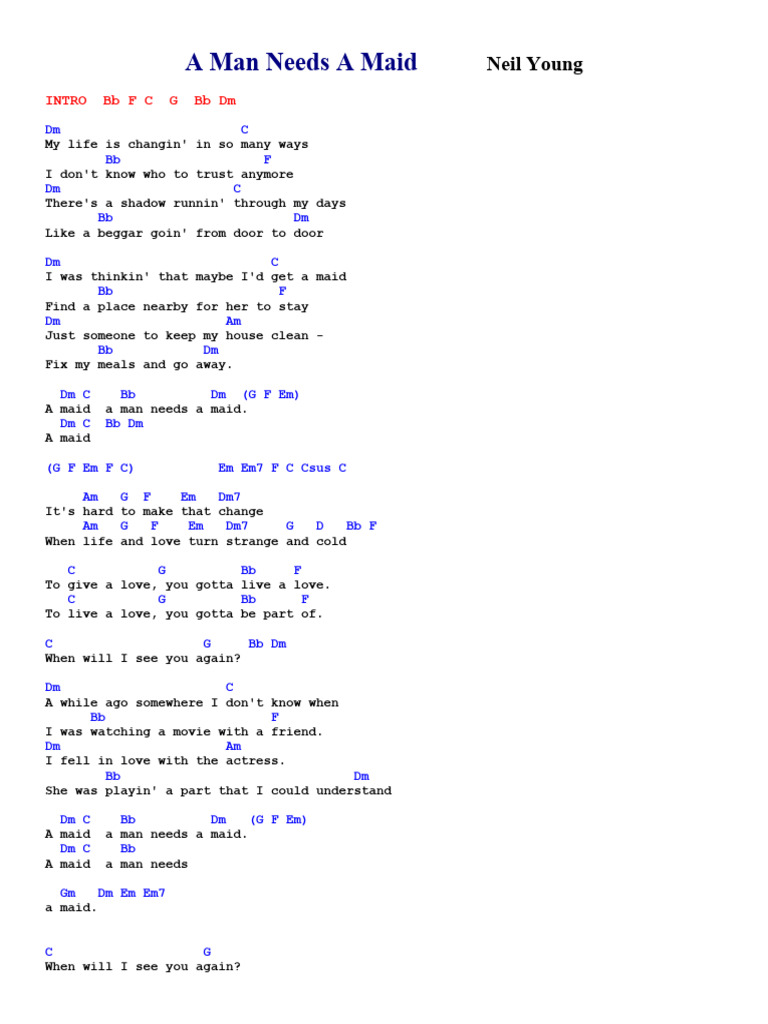 A Man Needs A Maid | PDF