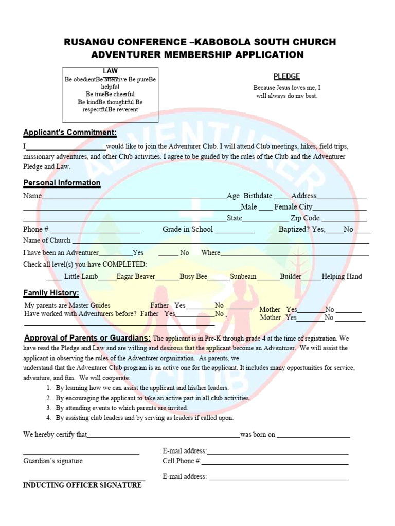Adv Membership Application | PDF