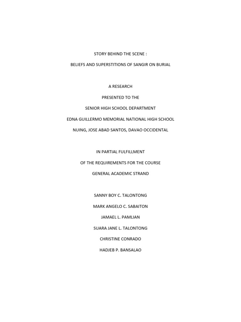 Sangir Burial Beliefs and Superstitions | PDF | Funeral | Burial