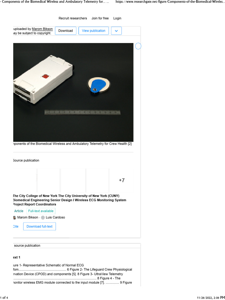 Components of The Biomedical Wireless and Ambulatory Telemetry For ...