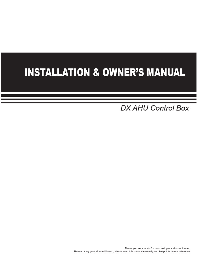 DX AHU Control Box Installation Guide | PDF | Electrical Wiring | Switch