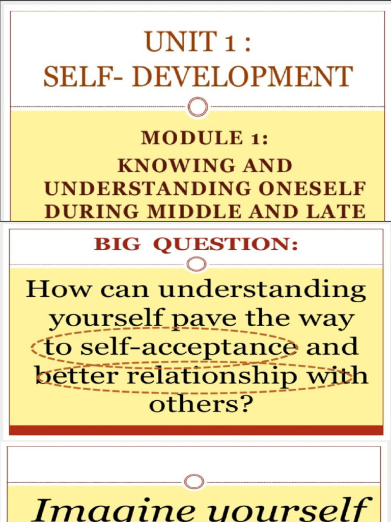 MODULE 1 - PERSONAL DEV - T (Knowing Oneself) | PDF