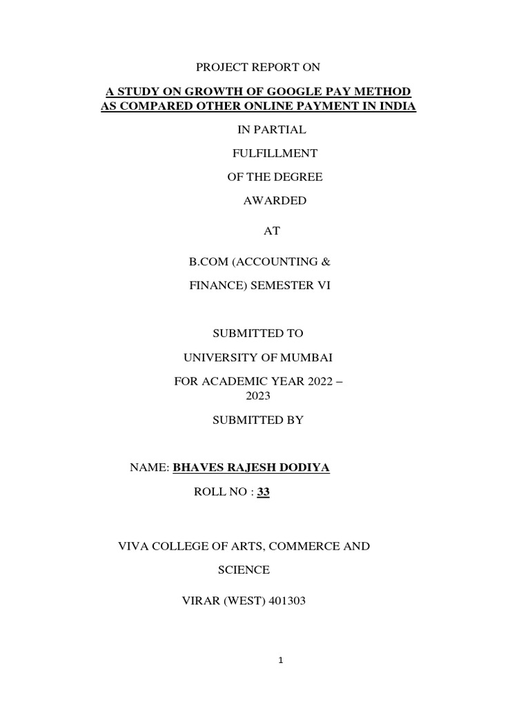 Study On Growth of Google Pay | PDF