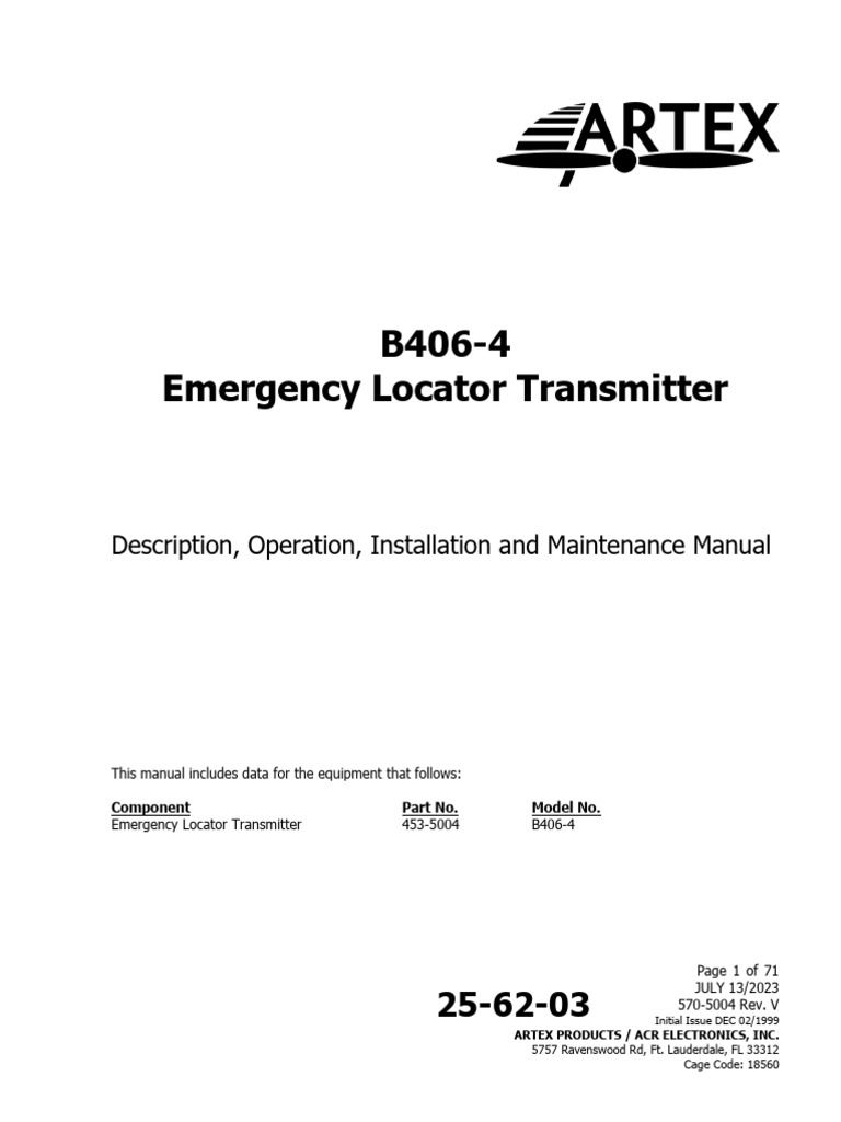ELT B406-4 Manual for Technicians | PDF | Technology & Engineering