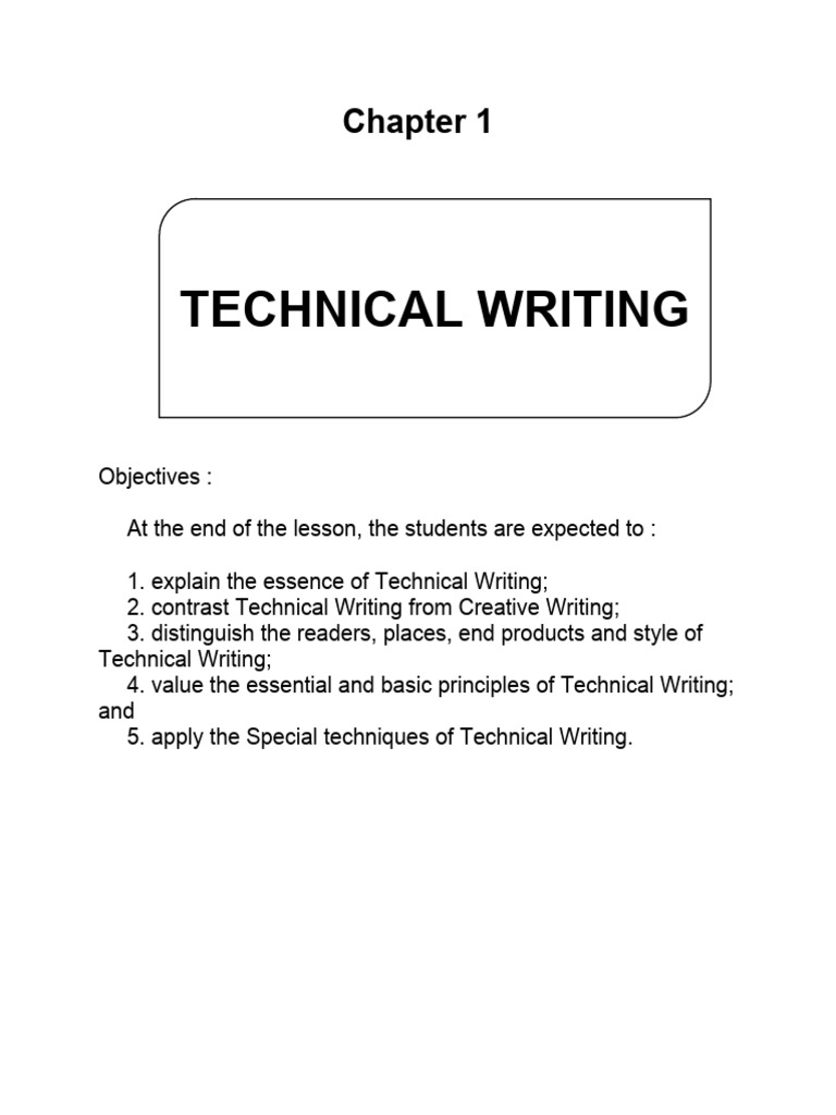 ENG 14 Chapter 1 Module Technical Writing | PDF | Information | Writers