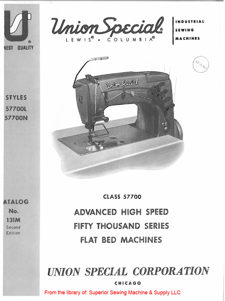 Union Special 57700L and N (01-12) | PDF | Sewing Machine | Screw