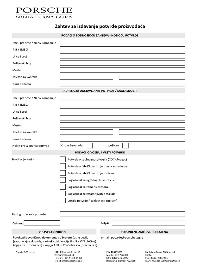 Potvrde Formular | PDF