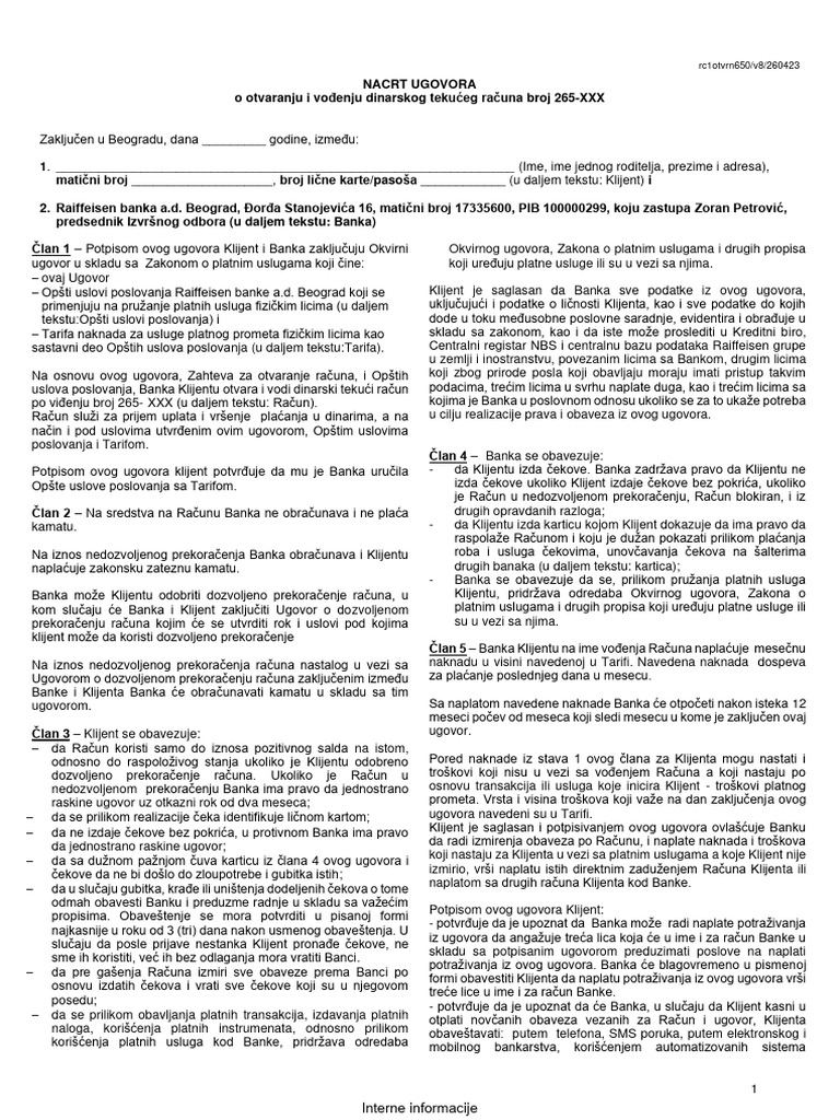 6010 - Ponuda Za Tekuci Racun | PDF