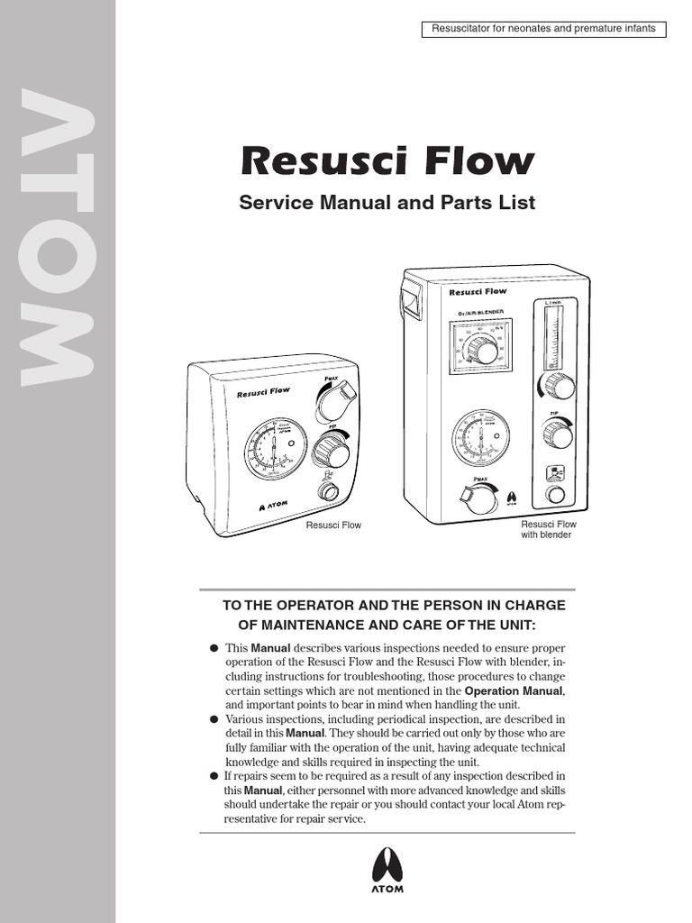 ATOM Resusci Flow SM | PDF | Flow Measurement | Valve