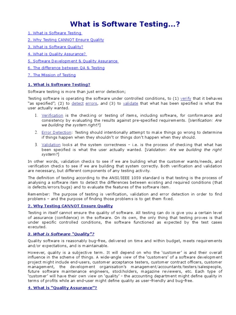What Is Software Testing.. | PDF | Software Testing | Quality Assurance