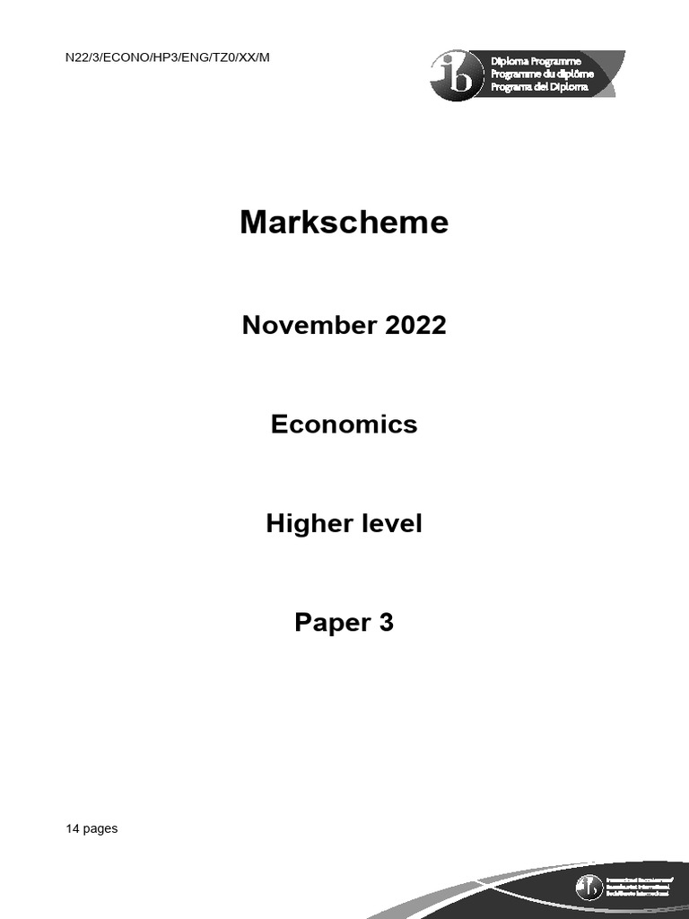 Évaluation du Paper 3 Économie HL 2022 | PDF