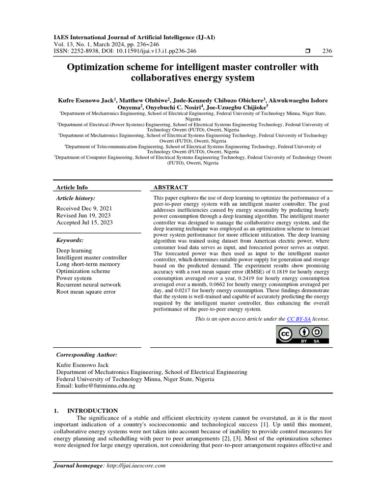 Optimization Scheme For Intelligent Master Controller With ...