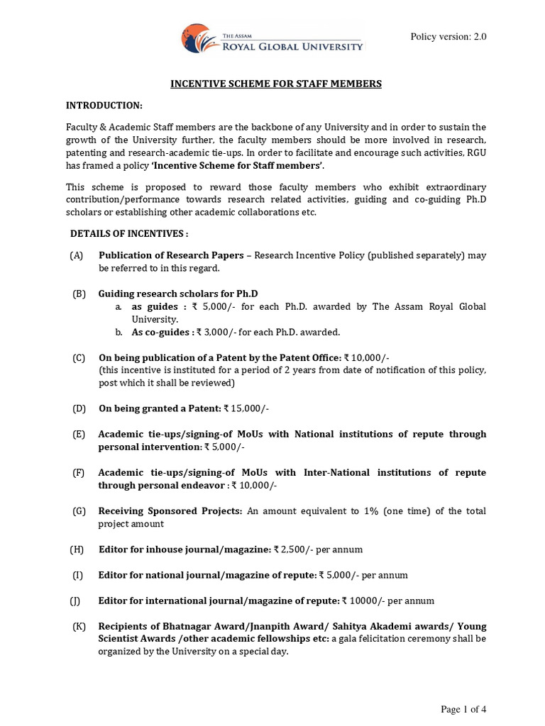 Incentive Policy 2.0 28.09.2023 | PDF | Doctor Of Philosophy | Academic ...