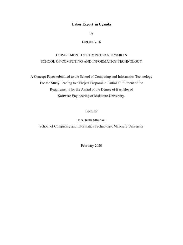 Sample concept paper 1 | PDF | Employment | Labour Economics