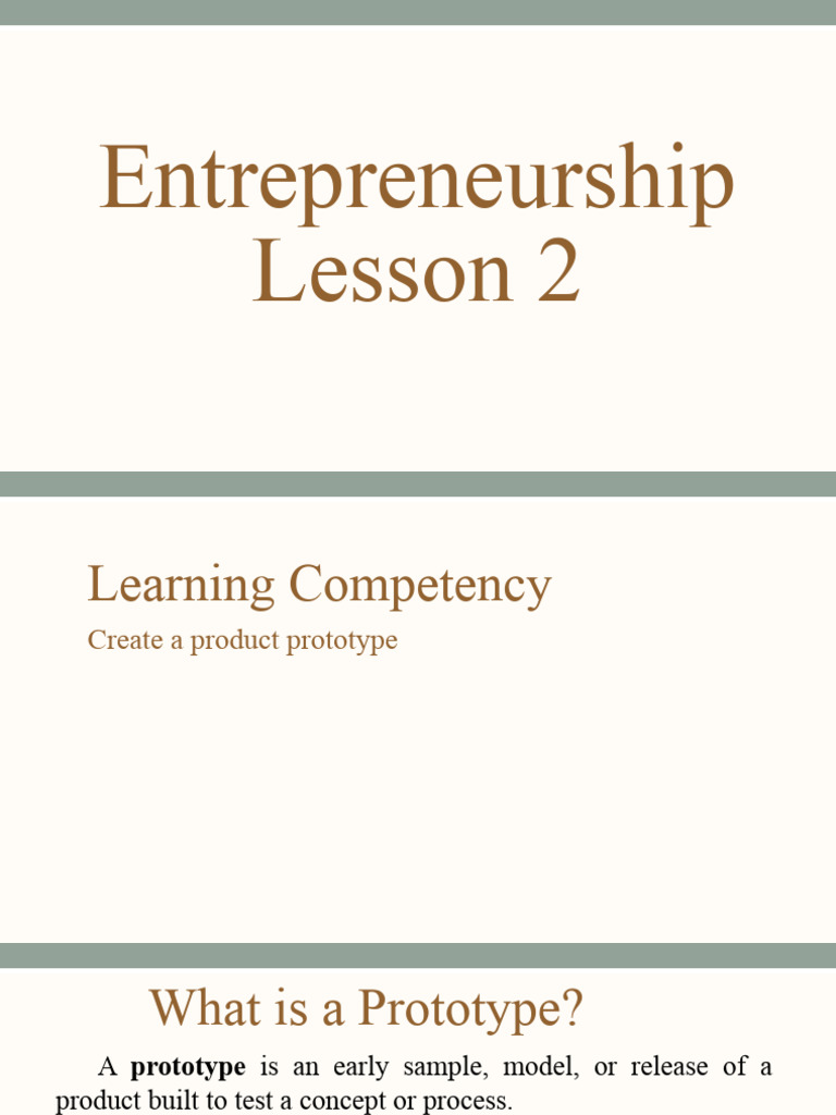 Lesson 2 Entrep | PDF | Prototype | Usability