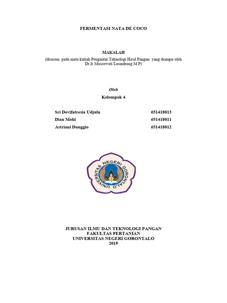 Makalah Fermentasi Nata de Coco | PDF