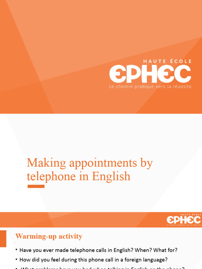 Telephone Appointment PPT TEACHER | PDF | Human Communication ...