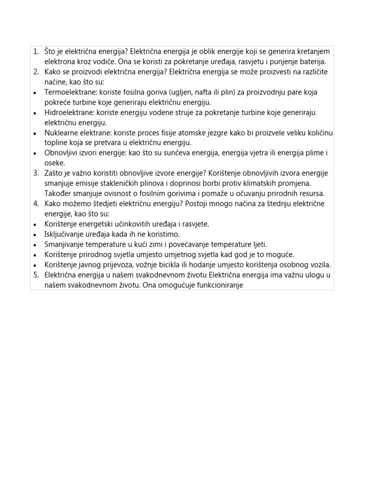 Što Je Električna Energija | PDF
