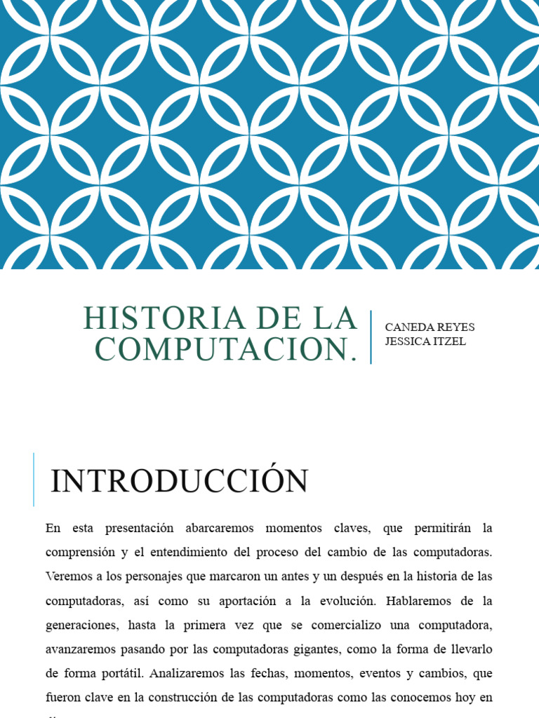 Presentacion 1.1 Historia de La Computacion | PDF