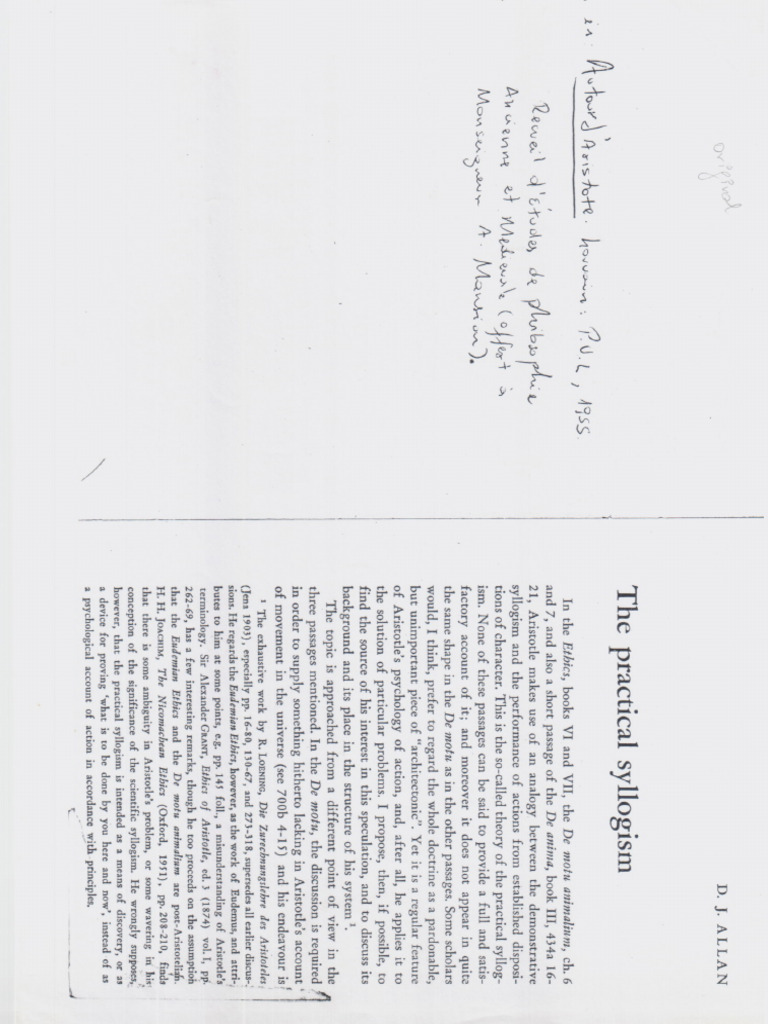 Allan The Practical Syllogism Pdf
