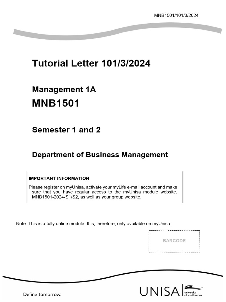 Tutorial Letter 101 | PDF | Educational Technology | Learning