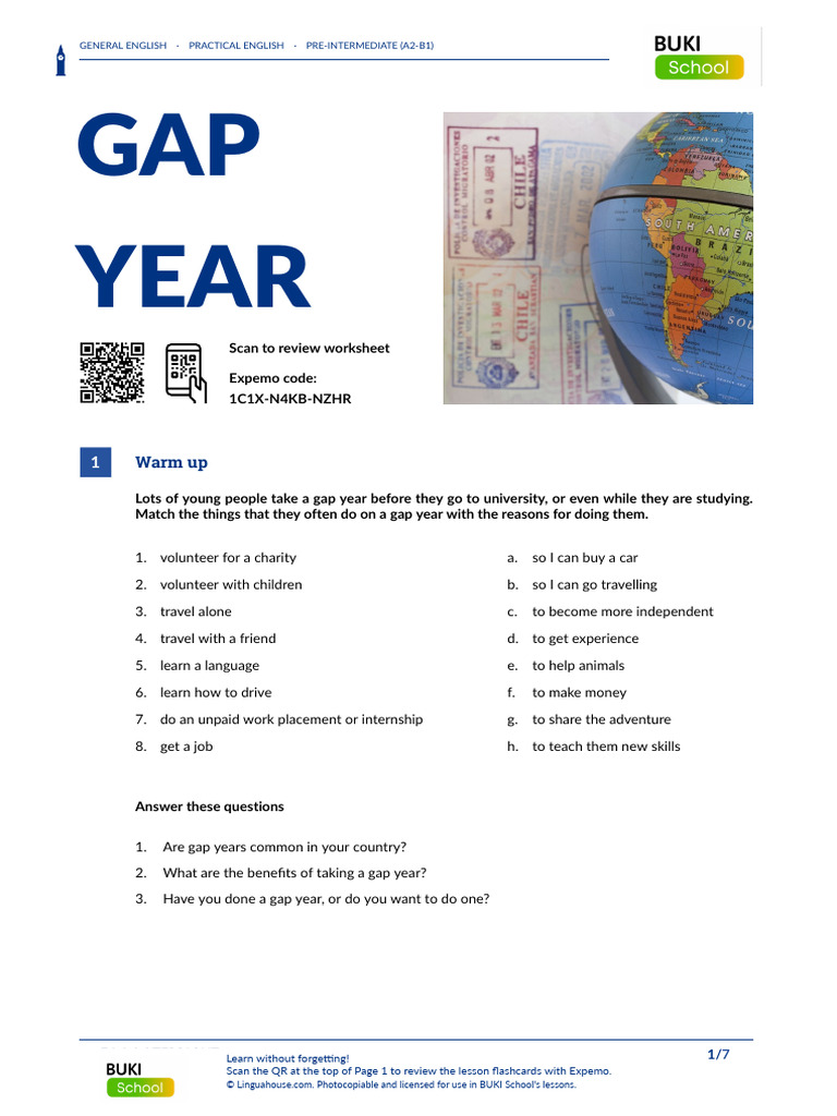 Gap Year British English Student | PDF