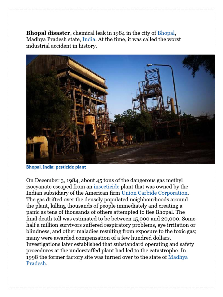 Bhopal Disaster Pdf Pollution Safety
