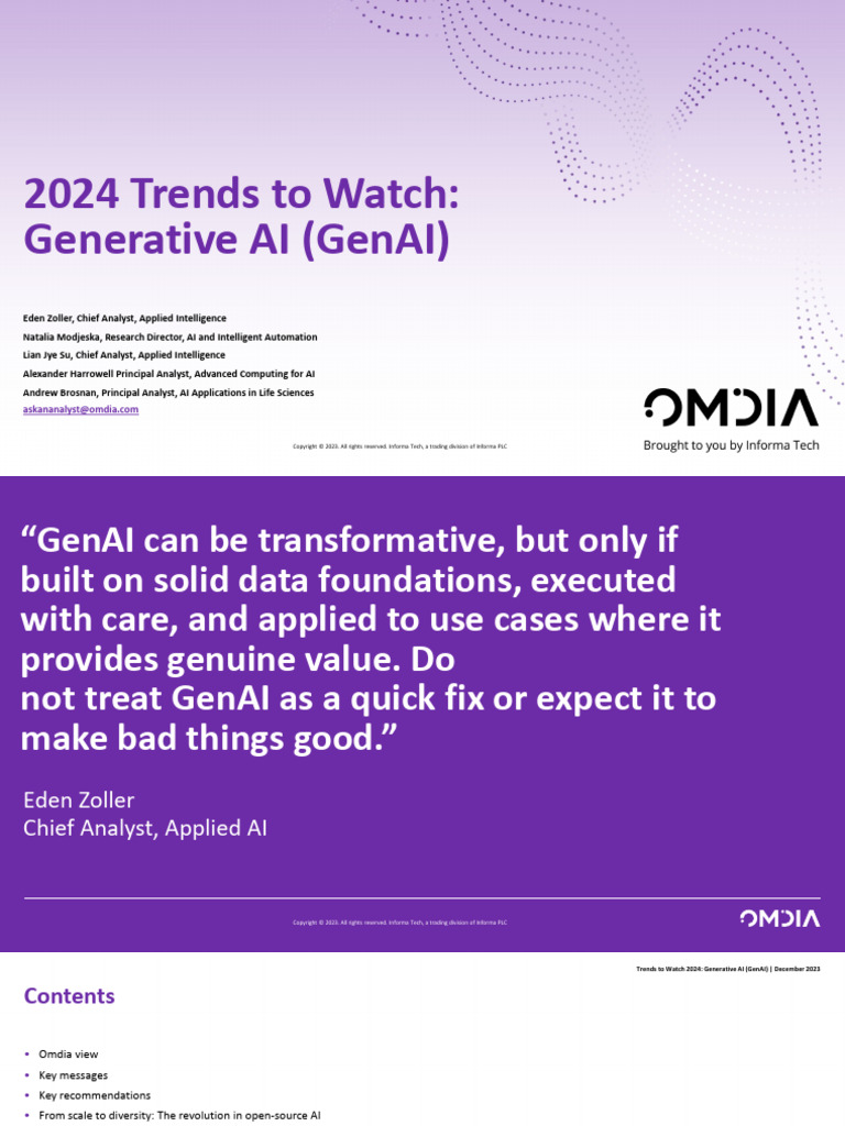 2024 Trends To Watch Generative AI GenAI PDF v2 | PDF