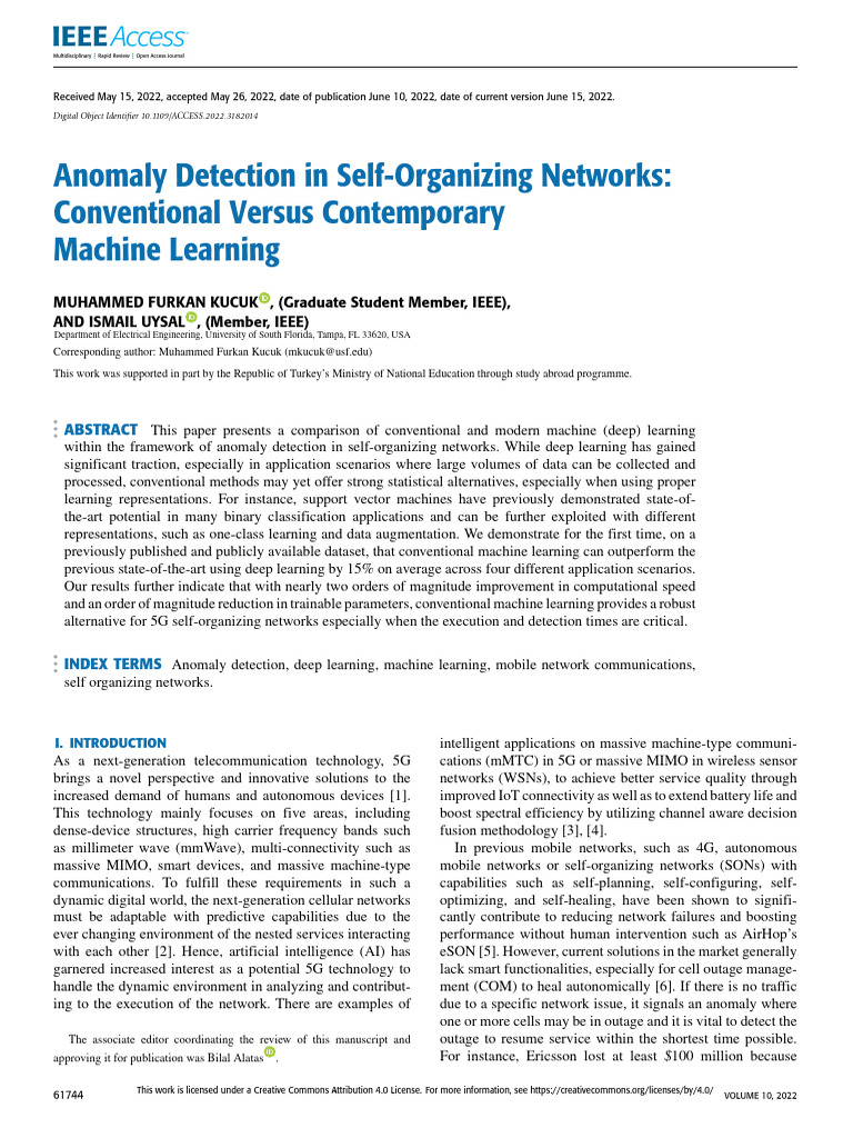 Anomaly Detection In Self Organizing Networks Conventional Versus Contemporary Machine 