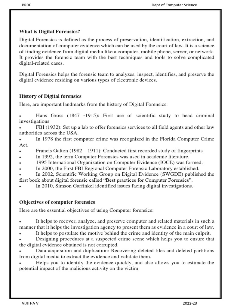 Prde Noes Part - 1 | PDF | Computer Forensics | Evidence (Law)
