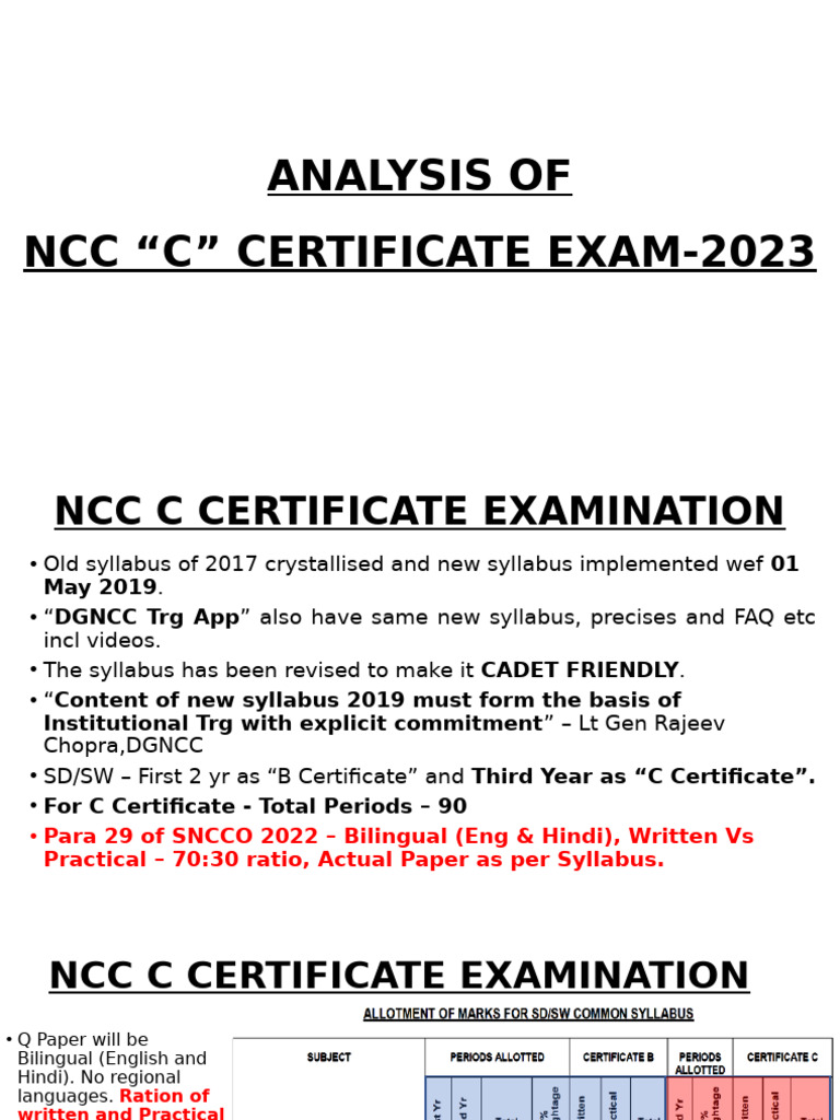 NCC C Certificate Examination | PDF