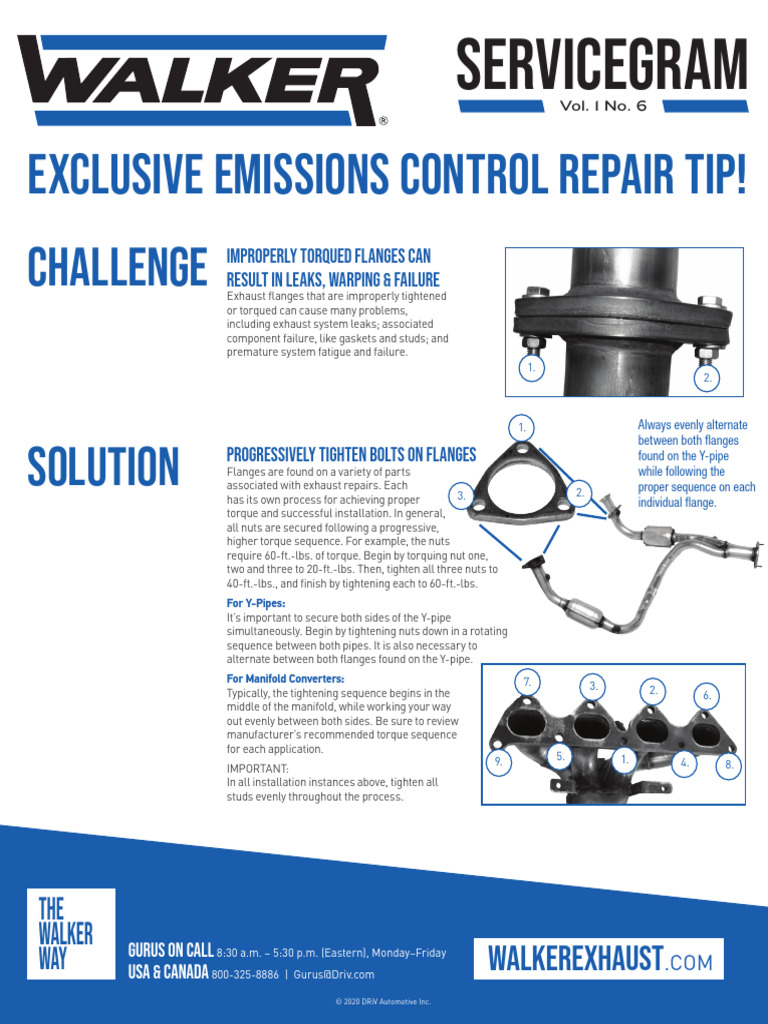CORRECT WAY OF TIGHTENING EXHAUST NUTS-Y-PIPE N MANIFOLD...walker ...