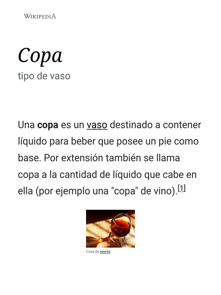 Copa - Wikipedia, La Enciclopedia Libre | PDF | Vino | Edad de Bronce