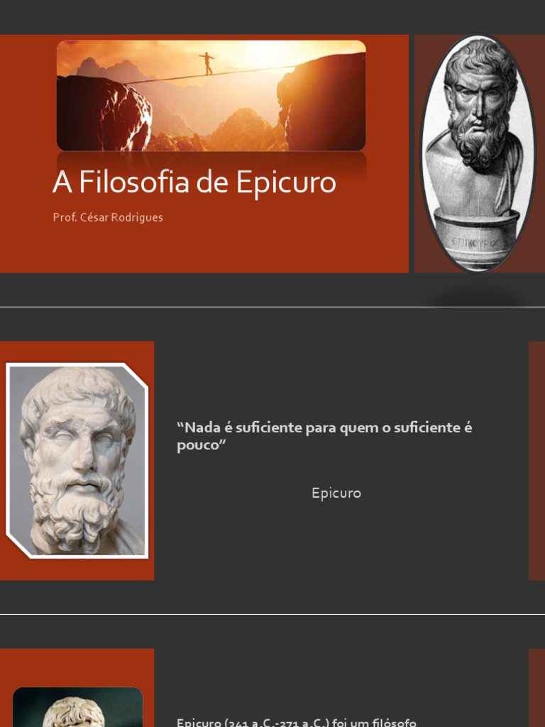 A Filosofia de Epicuro-1 | PDF | Felicidade | Prazer