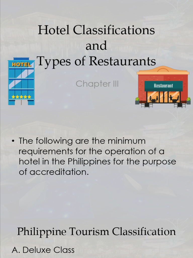 L3.1 Hotel Classifications | PDF | Restaurants | Hotel