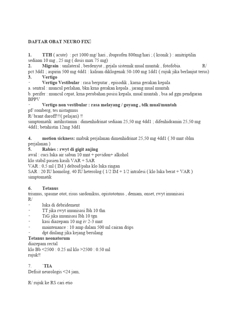 Daftar Obat Neuro Fix? | PDF | Memasak, Makanan, & Anggur