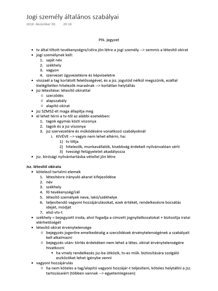 GT Ptk. Jegyzet 1 | PDF