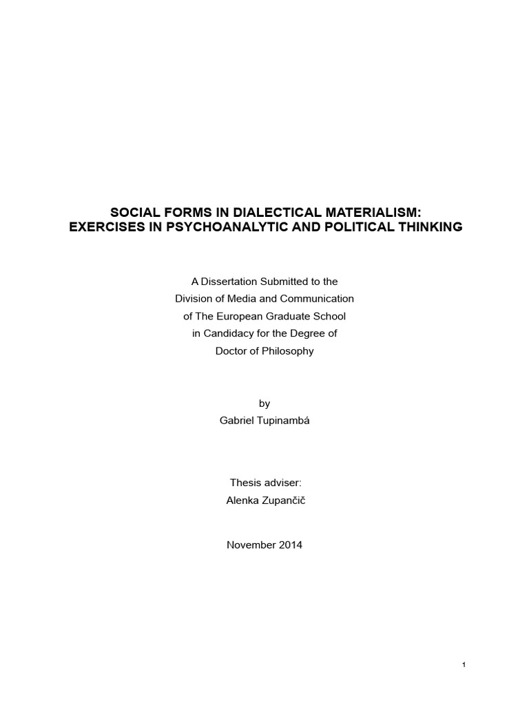 Social Forms in Dialectical Materialism | PDF | Psychoanalysis | Jacques Lacan