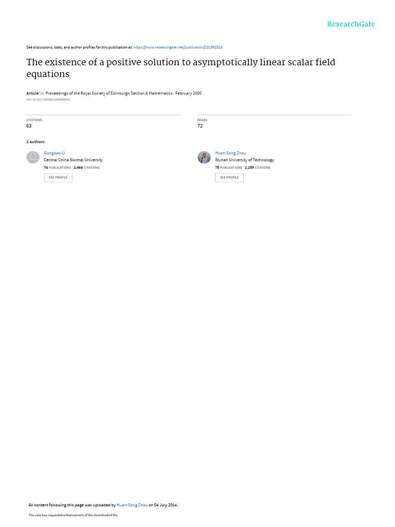 The Existence of A Positive Solution To Asymptotic | PDF | Theorem ...